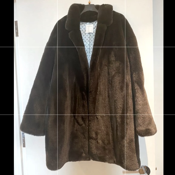 Sandro | Jackets & Coats | Nwt 595 Sandro Dark Brown Faux Fur Coat ...